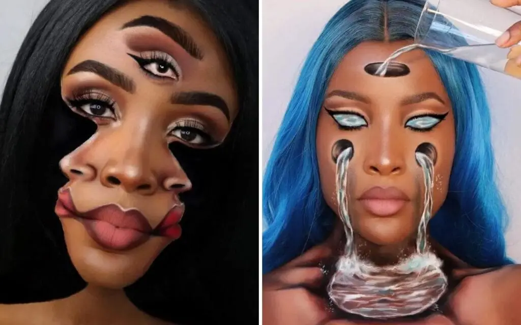 Makeup Artist Creates Optical Illusions On Her Face With Cosmetics, And ...